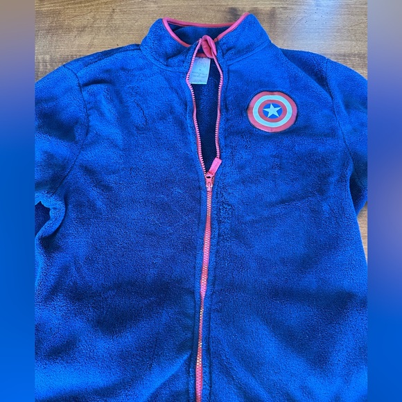 Disney | Jackets & Coats | Disneys Marvel Captian America Fleese Blue ...